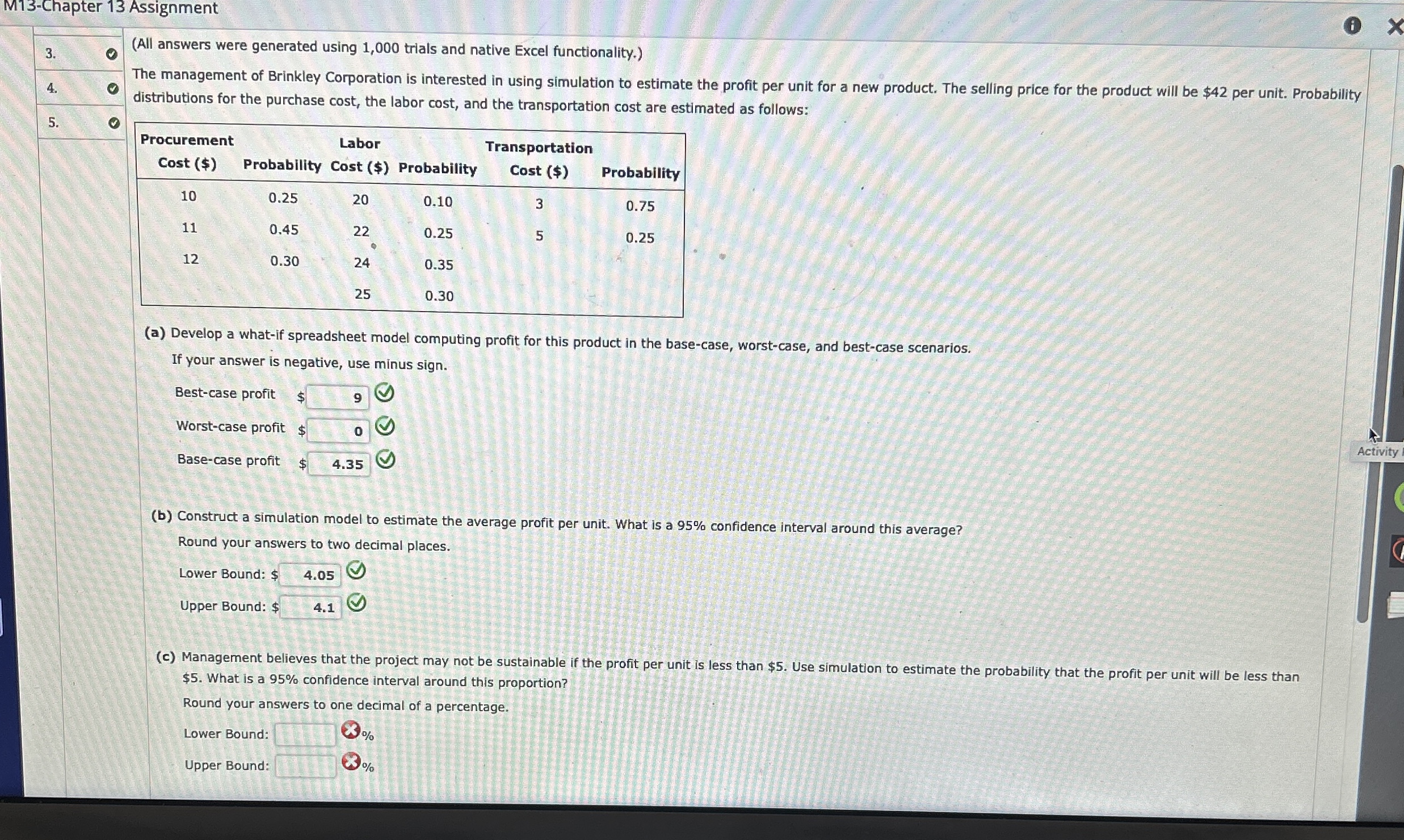 Solved M13-Chapter 13 ﻿Assignment(a) ﻿Develop a what-if | Chegg.com