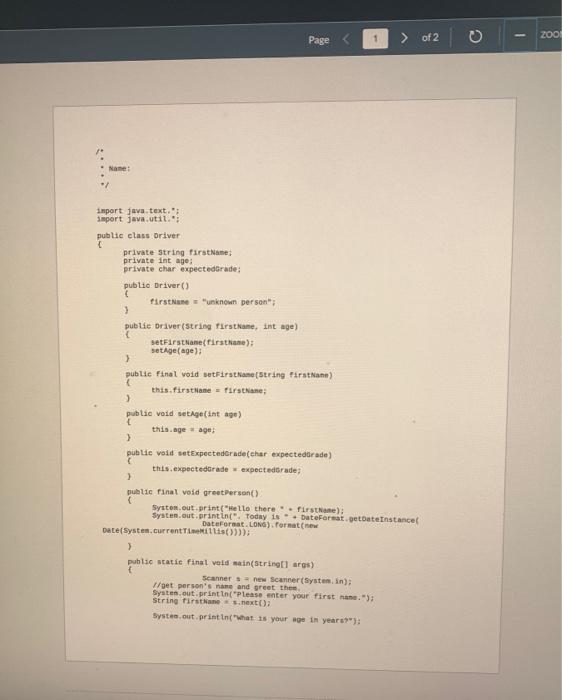 Solved Name: ϑ inport java-text," import java-util." public | Chegg.com
