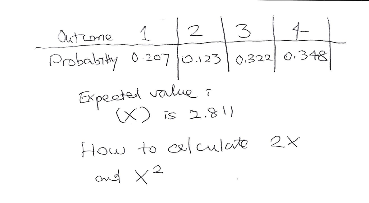 Solved Expected Value X is 2 811how To Celculate 2xand