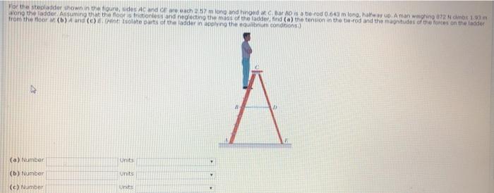 Solved For the stepladder shown in the figure, des AC and | Chegg.com