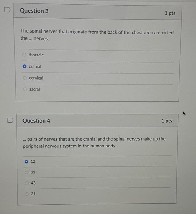 Solved The spinal nerves that originate from the back of the | Chegg.com
