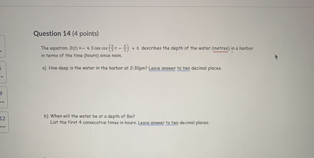 Solved Question 14 (4 ﻿points)The equation. | Chegg.com