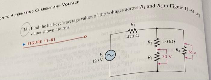 Solved ON TO ALTERNATING CURRENT AND VOLTAGE 25. Find the | Chegg.com