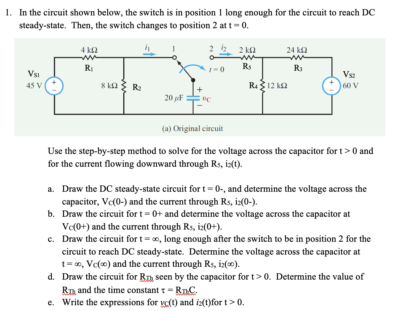 Solved Please answer all parts:In the circuit shown below, | Chegg.com