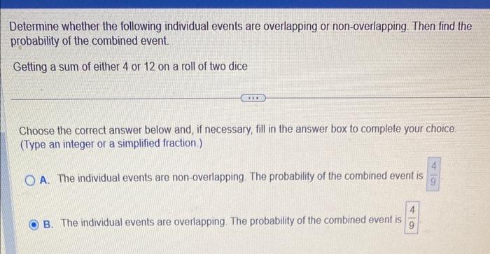 Solved Determine whether the following individual events are | Chegg.com