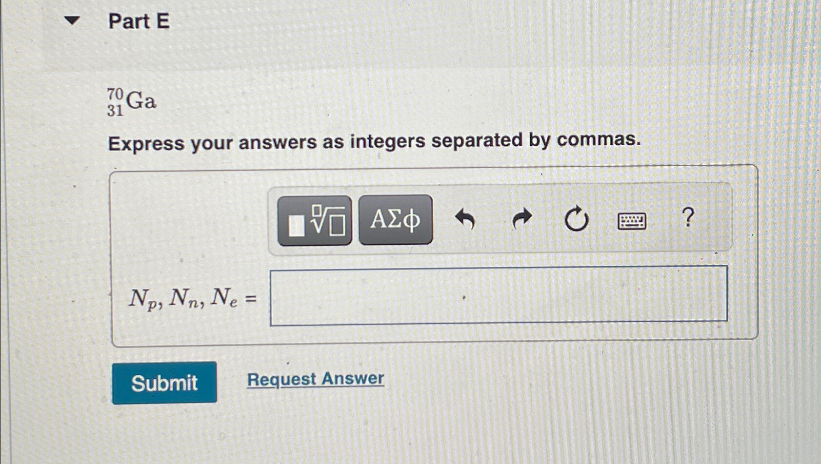 Solved Part E?3170GaExpress your answers as integers | Chegg.com