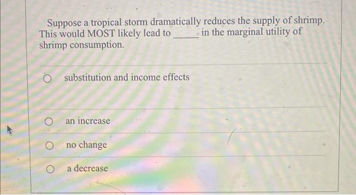 Suppose a tropical storm dramatically reduces the | Chegg.com