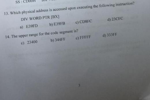 Solved Which physical address is accessed upon executing the | Chegg.com