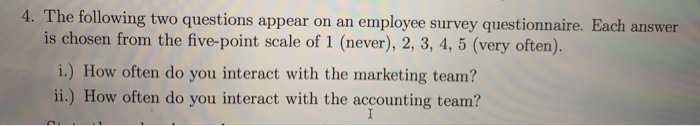 Solved The following two questions appear on an employee | Chegg.com