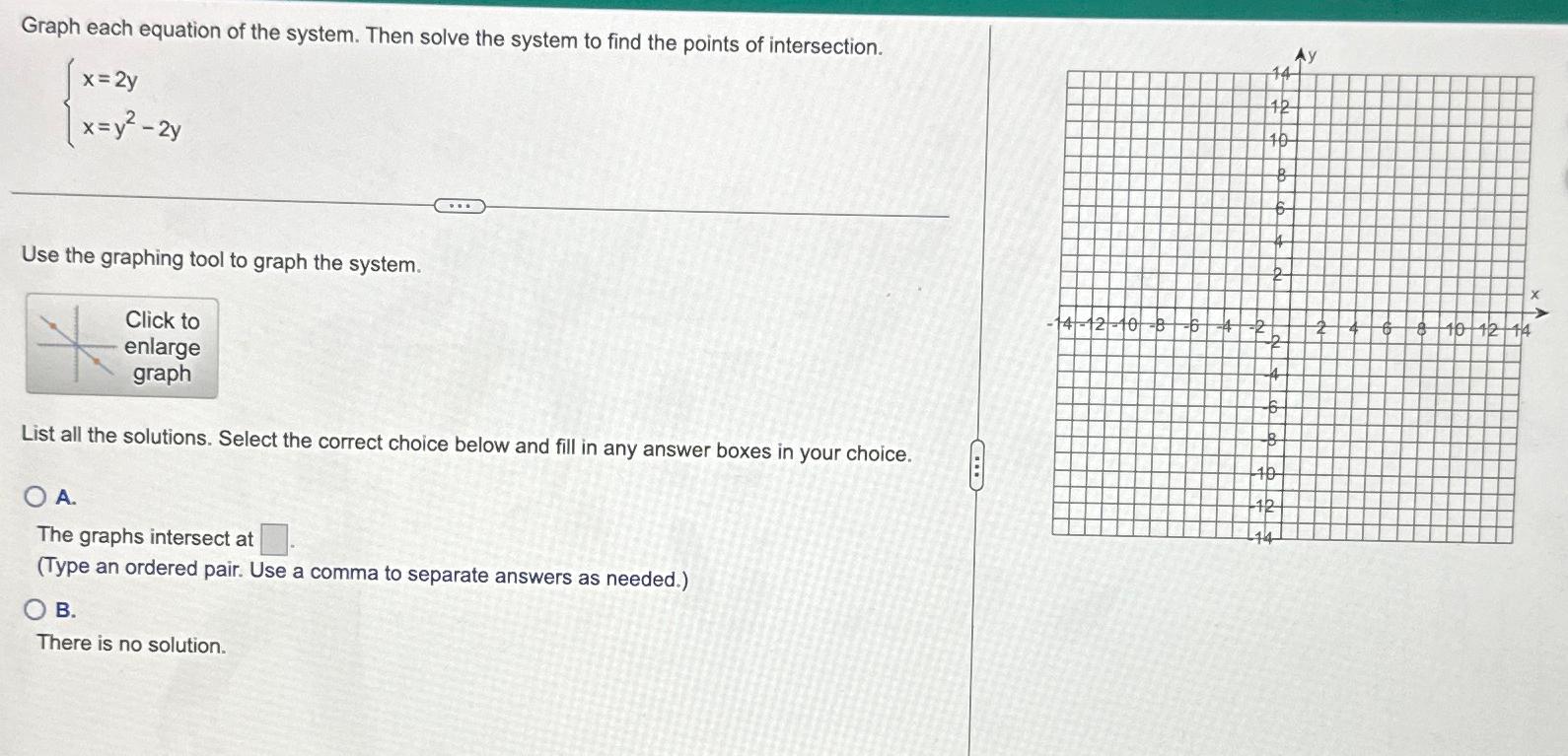 Solved Graph each equation of the system. Then solve the | Chegg.com