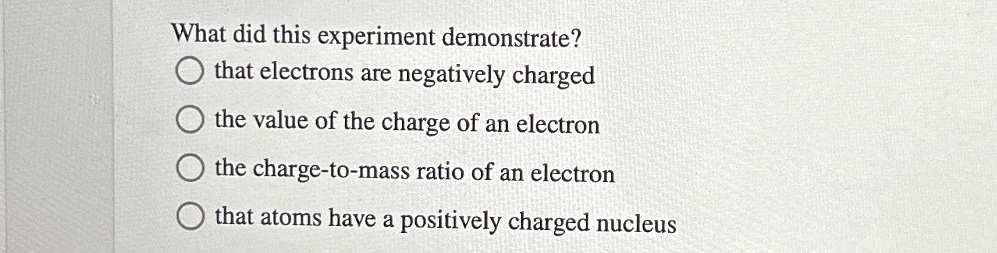 Solved What did this experiment demonstrate?that electrons | Chegg.com