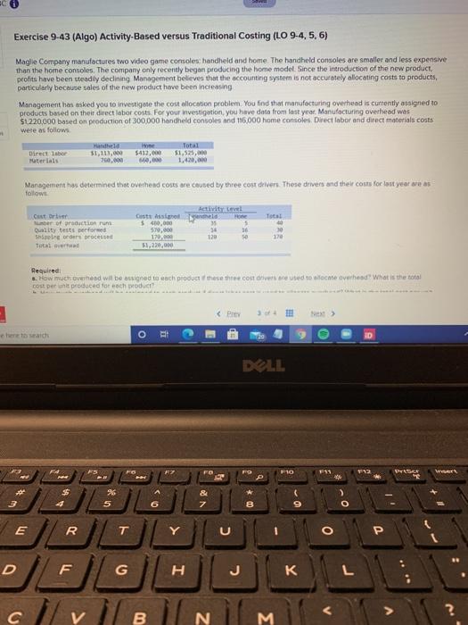 Solved Exercise 9.43 (Algo) Activity-Based versus | Chegg.com