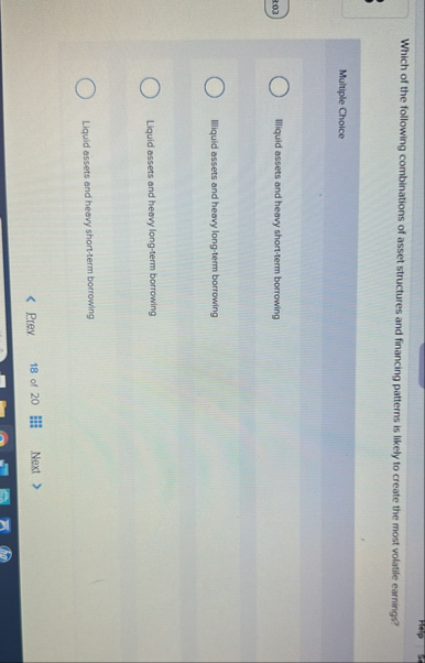 Solved HelpWhich of the following combinations of asset | Chegg.com