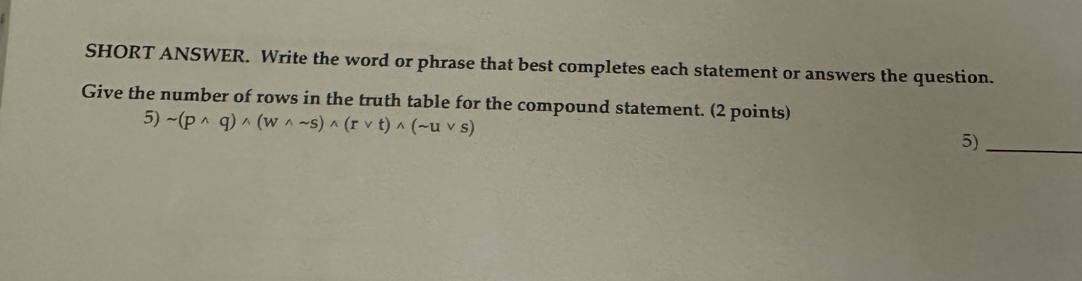 Solved SHORT ANSWER. Write the word or phrase that best | Chegg.com