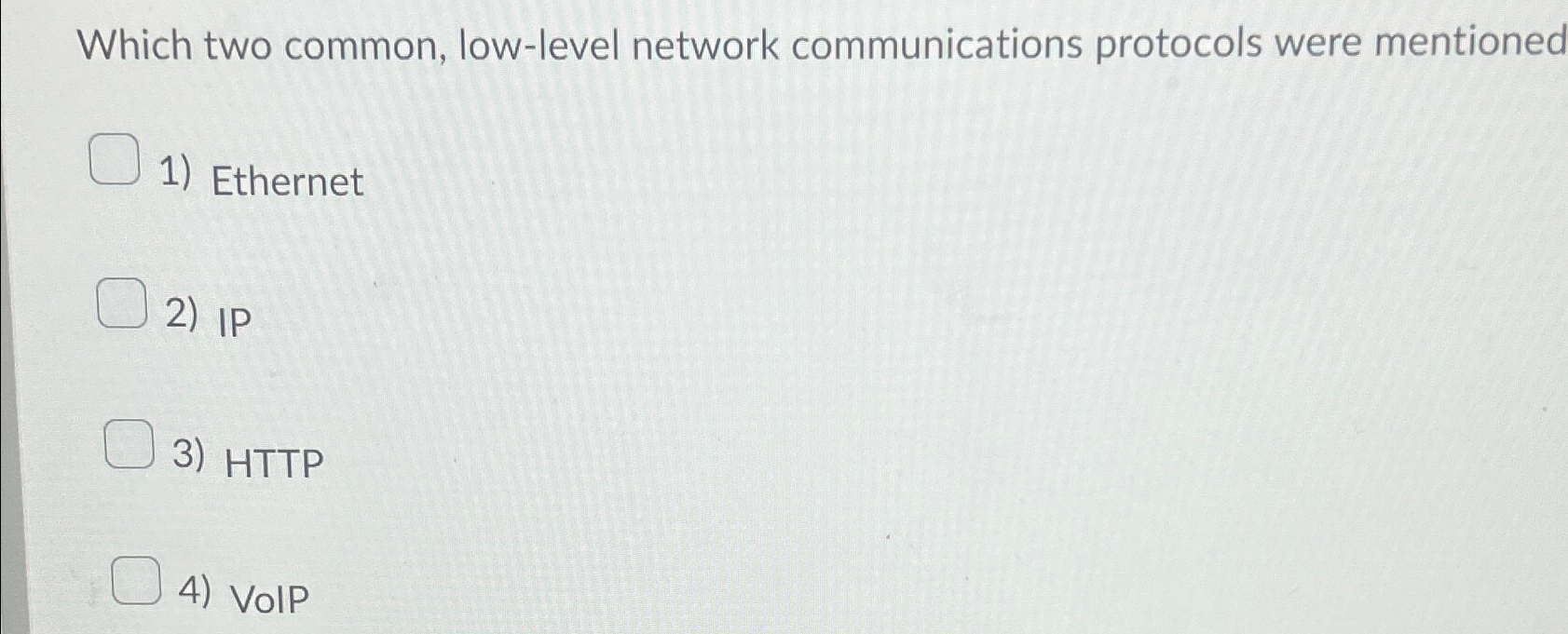 Solved Which two common, low-level network communications | Chegg.com
