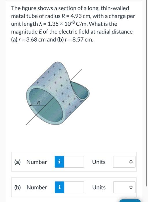 Solved The figure shows a section of a long, thin-walled | Chegg.com