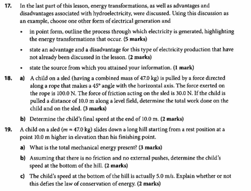 Solved 17. In the last part of this lesson, energy | Chegg.com