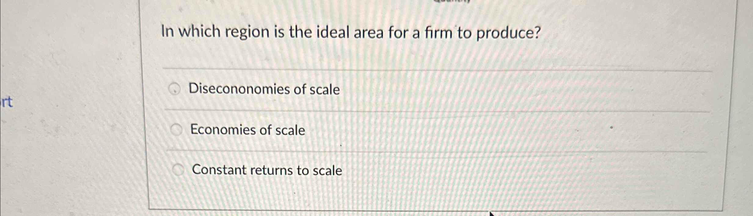 Solved In which region is the ideal area for a firm to | Chegg.com