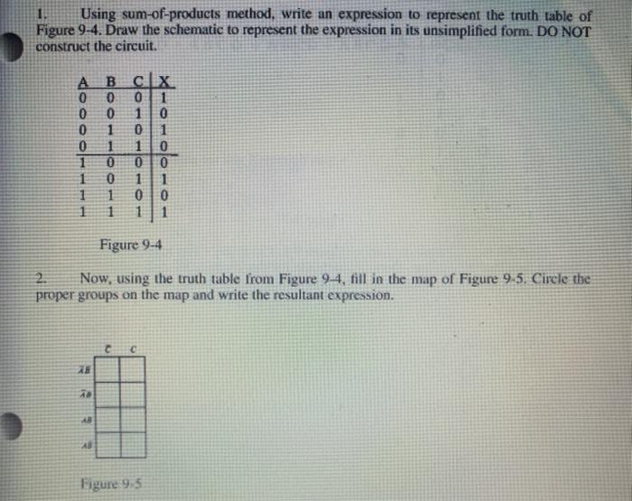 Solved 1. Using sum-of-products method, write an expression | Chegg.com