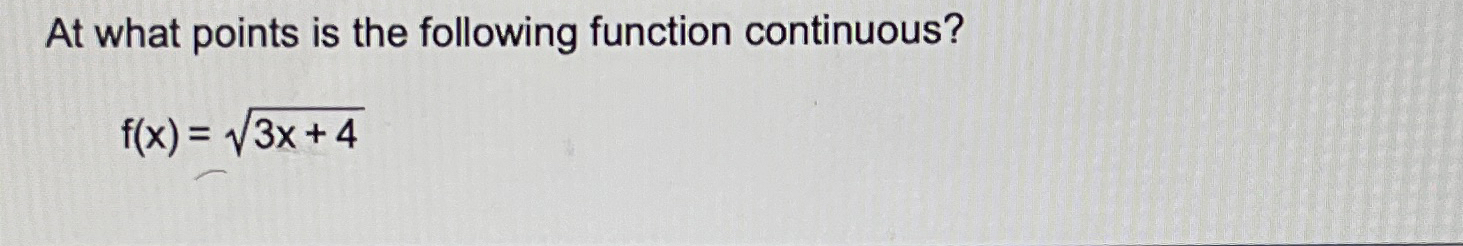 Solved At what points is the following function | Chegg.com