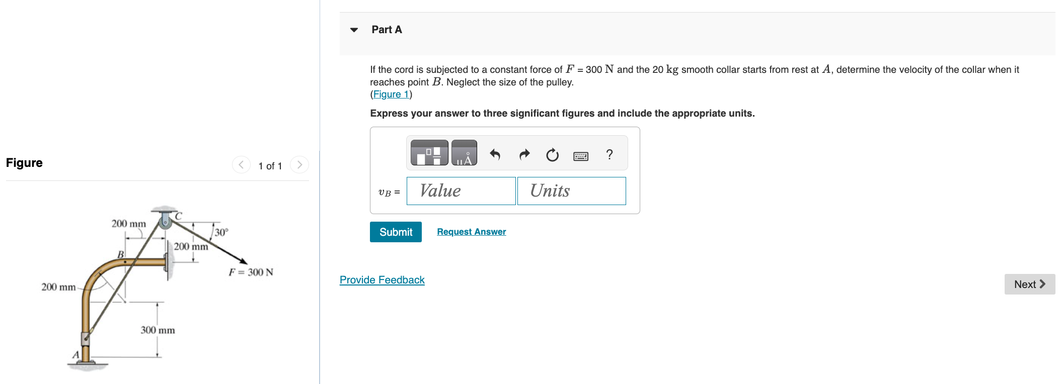 Part AIf ﻿the cord is ﻿subjected to ﻿a constant force | Chegg.com