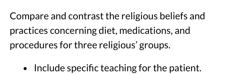 Solved by an EXPERT Compare and contrast the religious beliefs and ...