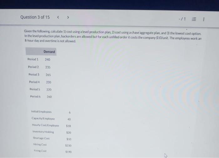 Solved Given the following calculate 1) cost using a level | Chegg.com