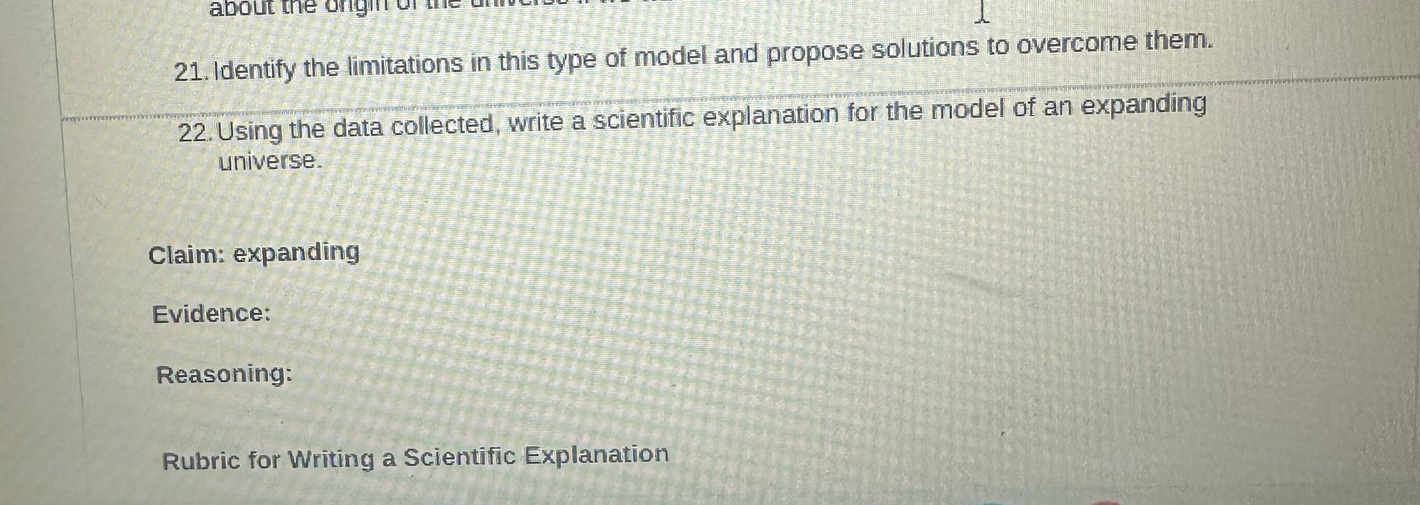 Solved Identify the limitations in this type of model and | Chegg.com