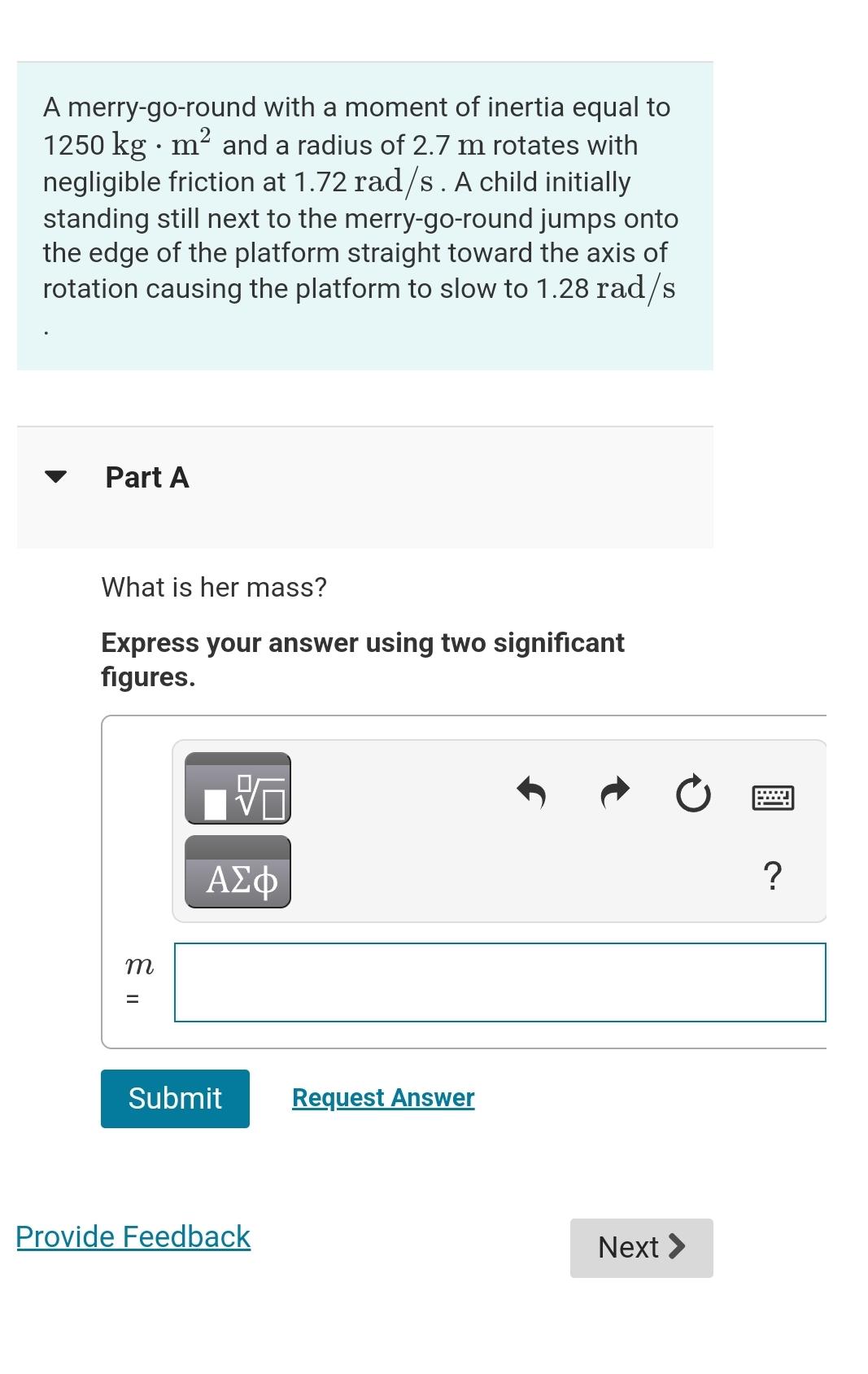 Solved A merry-go-round with a moment of inertia equal to | Chegg.com