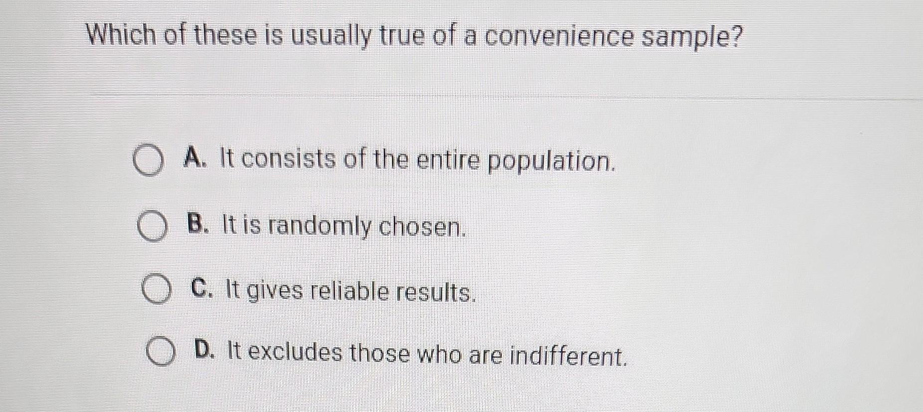 Solved Which of these is usually true of a convenience | Chegg.com