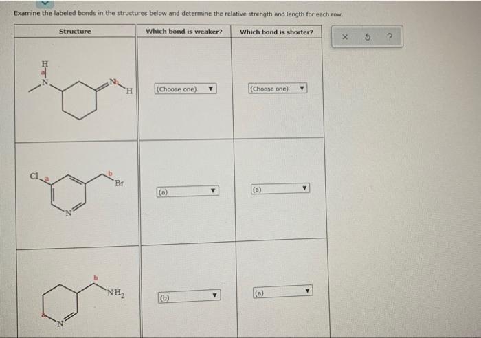 Solved Examine the labeled bonds in the structures below and | Chegg.com