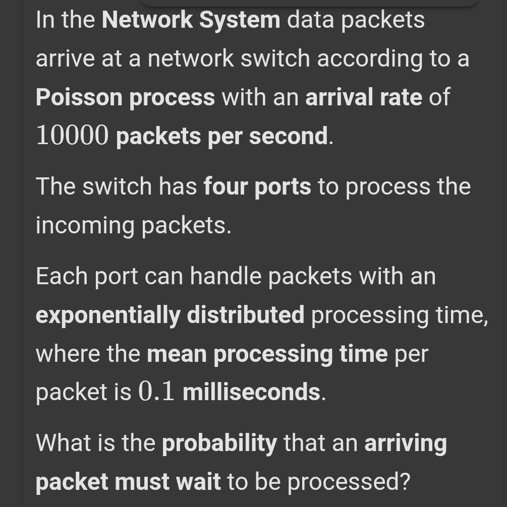 Solved In the Network System data packets arrive at a | Chegg.com