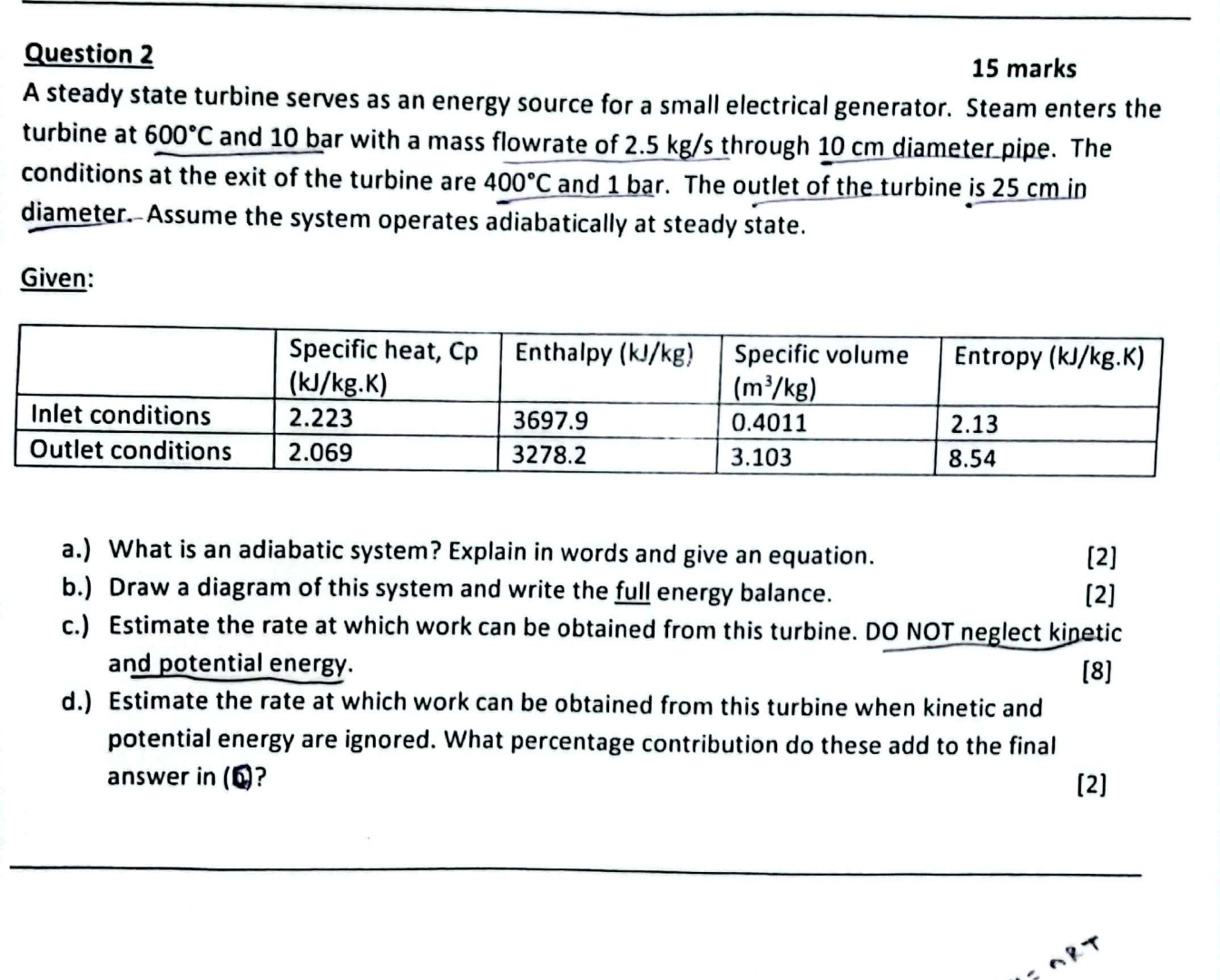 Solved Question 215 ﻿marksA steady state turbine serves as | Chegg.com