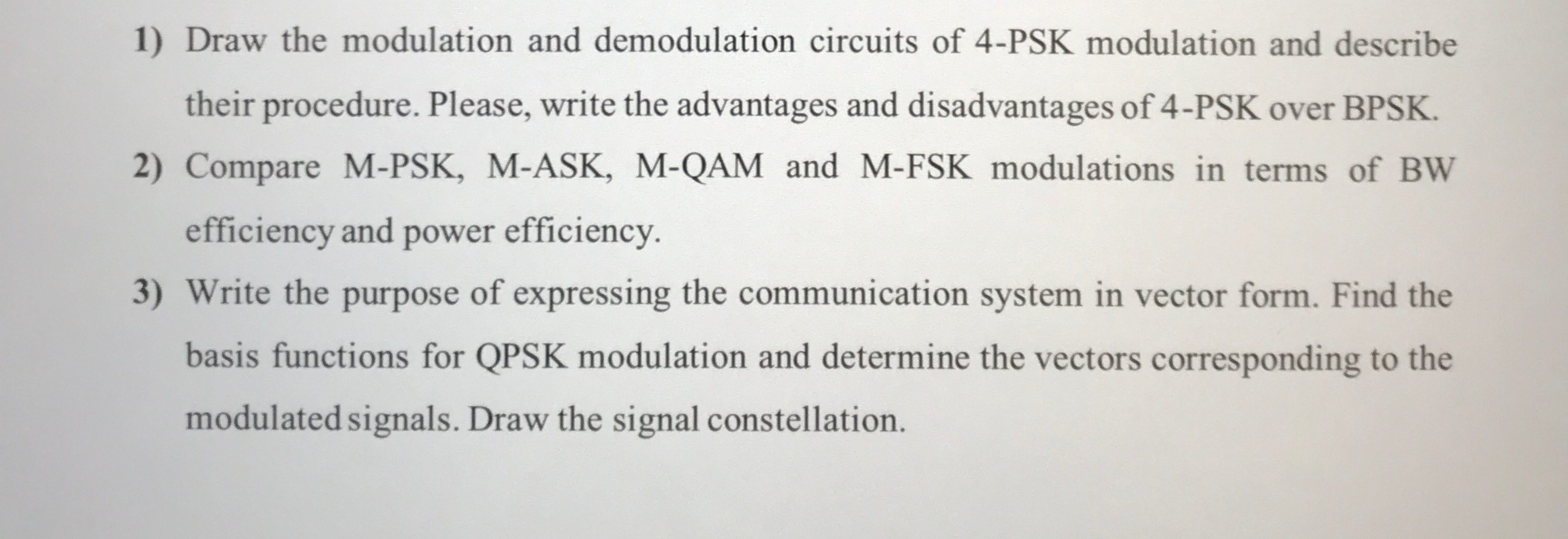 Solved Draw the modulation and demodulation circuits of | Chegg.com