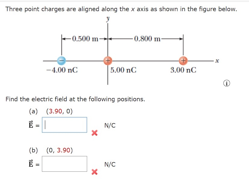 Solved Three point charges are aligned along the x ﻿axis as | Chegg.com
