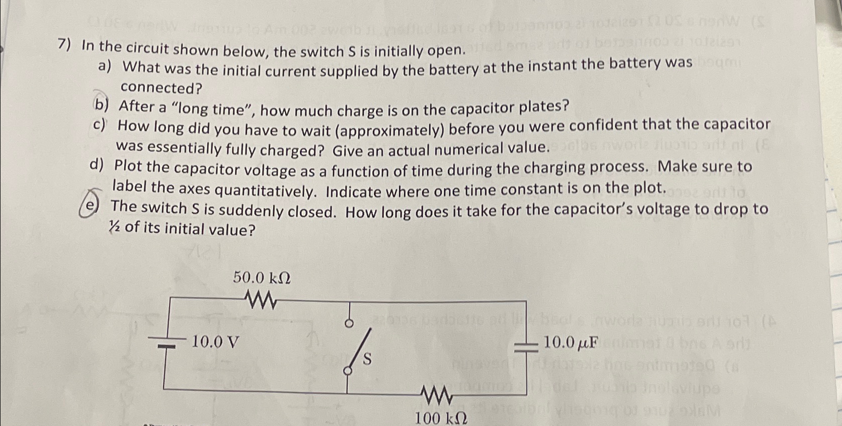 Solved In the circuit shown below, the switch S ﻿is | Chegg.com