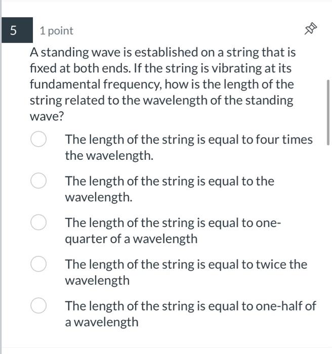 Solved 4 1 point A standing wave is established in an organ | Chegg.com