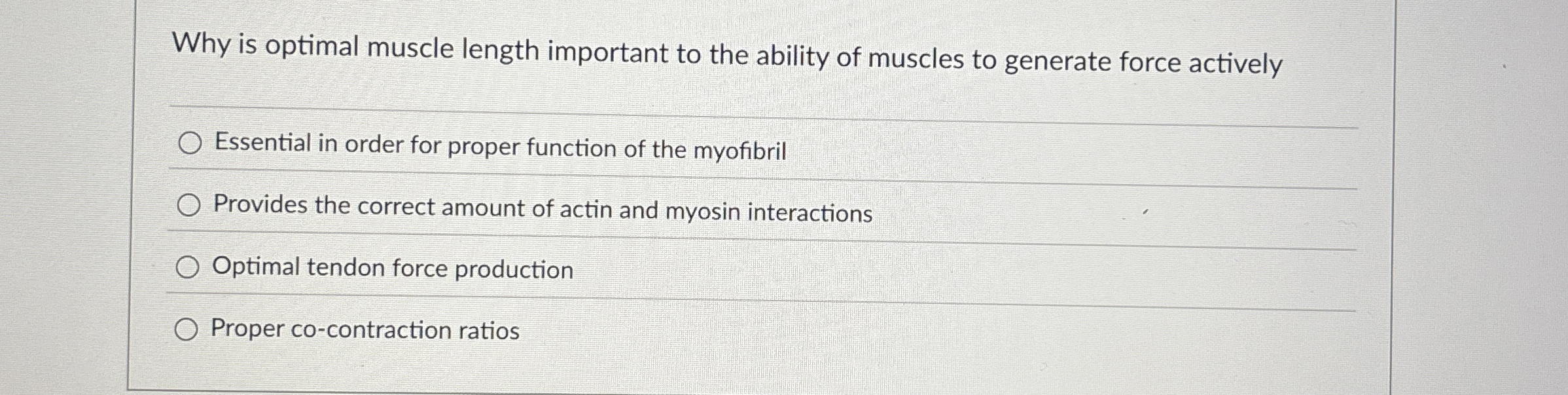 Solved Why is optimal muscle length important to the ability | Chegg.com