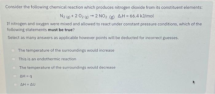 Solved Consider the following chemical reaction which | Chegg.com