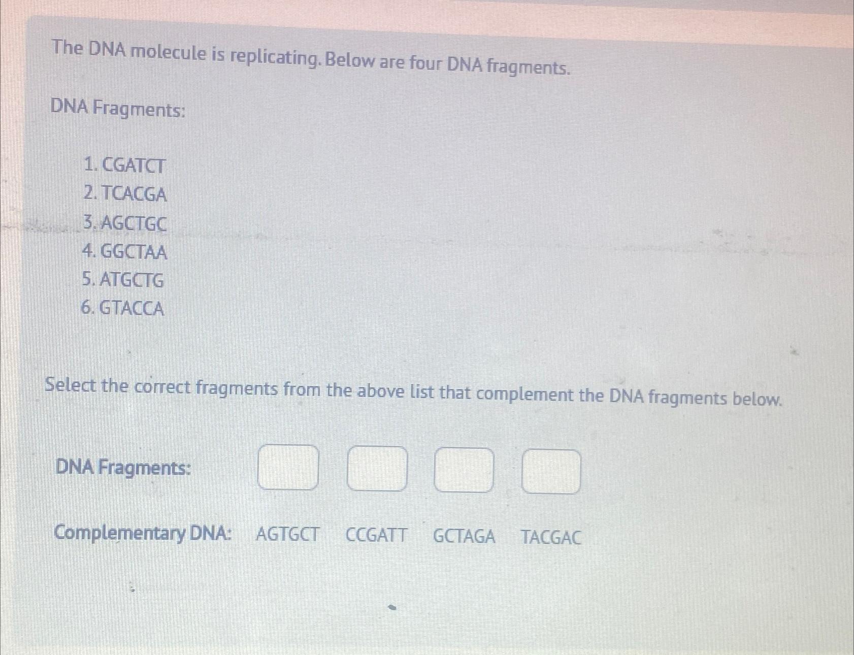 Solved The DNA molecule is replicating. Below are four DNA | Chegg.com