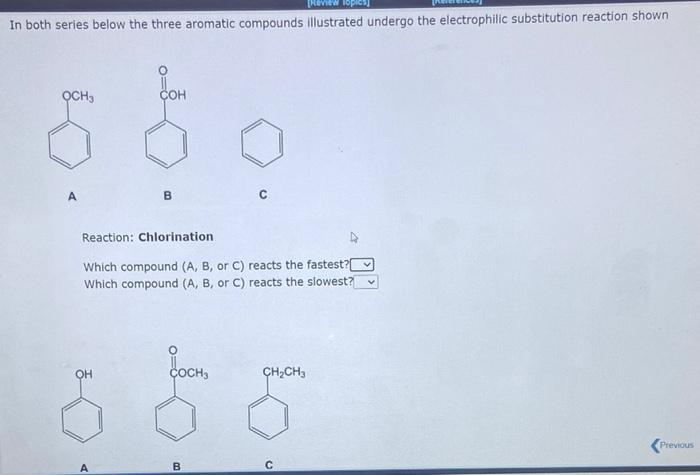 Solved In both series below the three aromatic compounds | Chegg.com