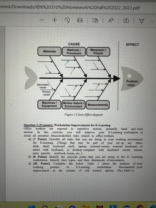 Solved Question 3 (35 points): Workstation Improvements for | Chegg.com