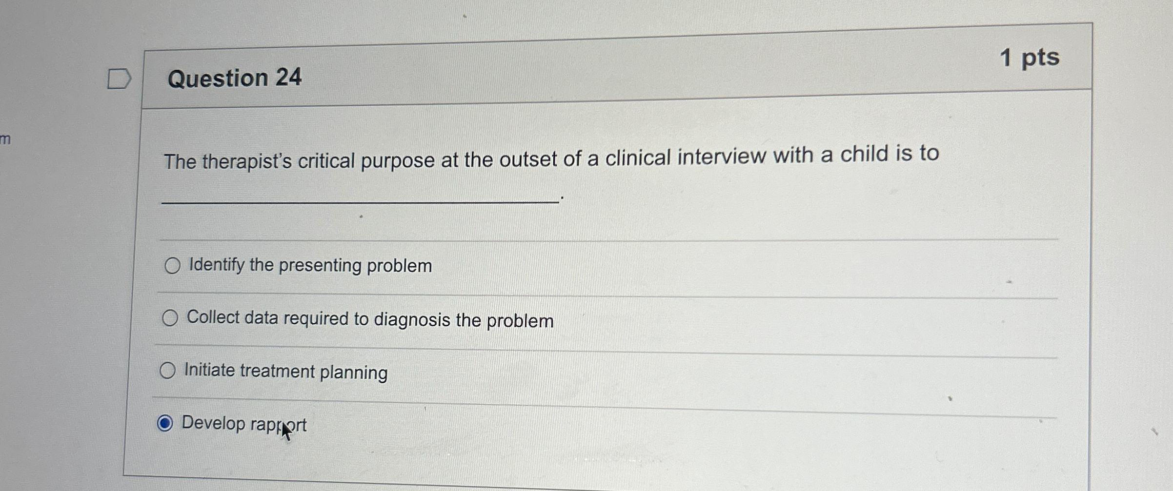 Solved Question 241 ptsThe therapist's critical purpose at | Chegg.com Solved Question 241 ptsThe therapist's critical purpose at | Chegg.com