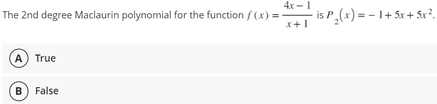 Solved The 2nd degree Maclaurin polynomial for the function | Chegg.com