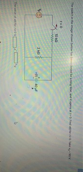 Solved The switch in the image shown below has been closed | Chegg.com