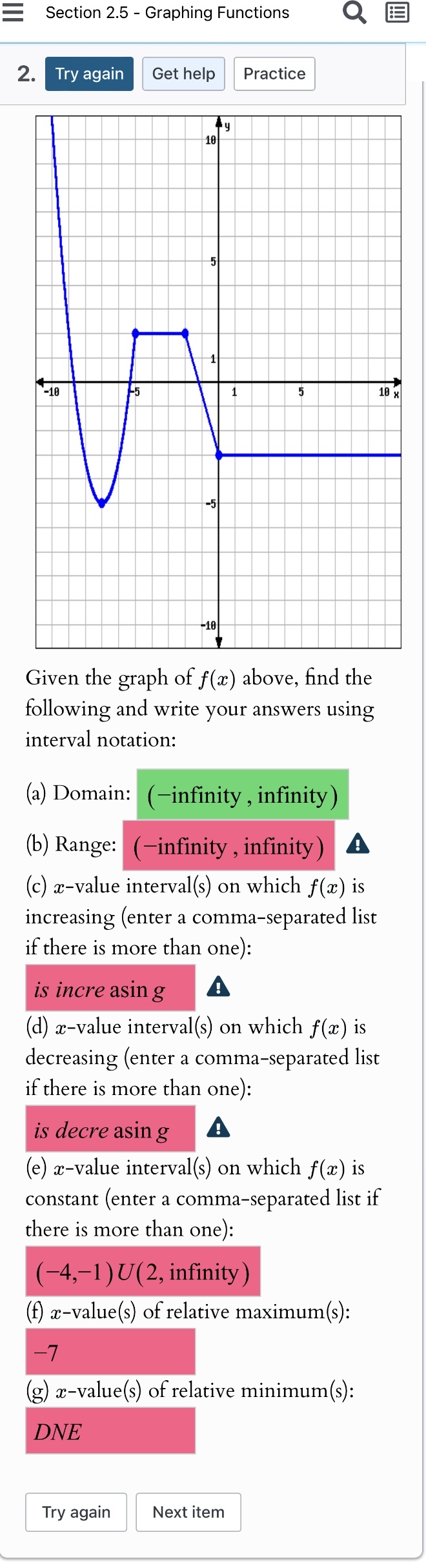 Solved Section 2.5 - ﻿Graphing Functions2.Given the graph of | Chegg.com