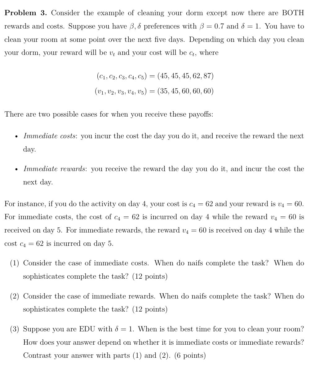 Solved Problem 3. ﻿Consider the example of cleaning your | Chegg.com