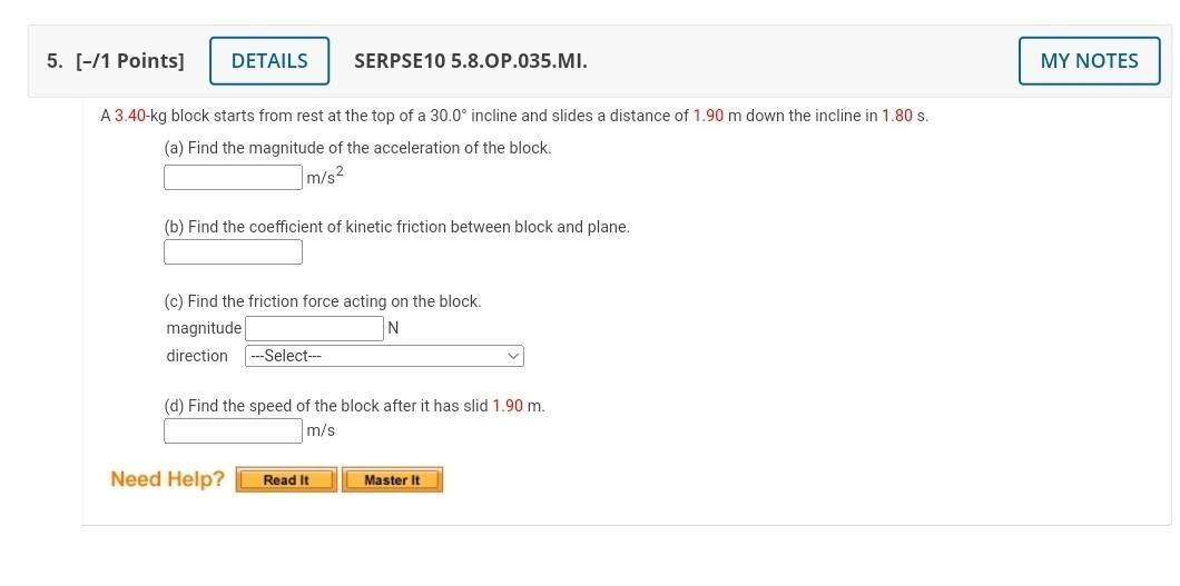 Solved A 3.40−kg block starts from rest at the top of a | Chegg.com
