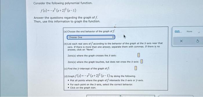 Solved Consider the following polynomial function. | Chegg.com