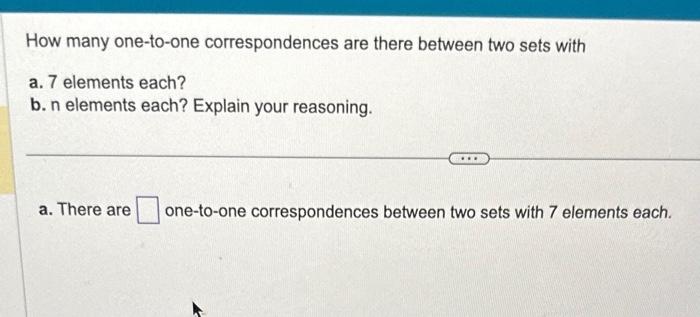 Solved How many one-to-one correspondences are there between | Chegg.com